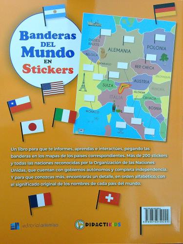 BANDERAS DEL MUNDO EN STICKERS - CON MAS DE 200 STICKERS - SBS Libreria